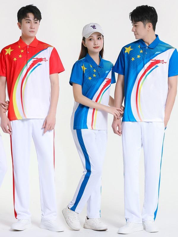 ・スタイル: 運動.カジュアル.カジュアルセットアップ・袖丈: 半袖・ネックライン: 翻領・素材: ポリエステル・素材構成: ポリエステル繊維 95%・カラー: レッド単体（半袖）.ブルー単体（半袖）.レッド（半袖）+ホワイト/レッドストラ...