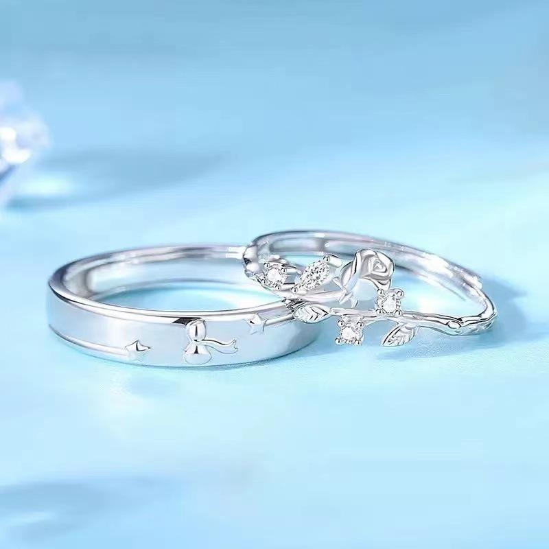 ・素材: 合金・造型: 花卉・カラー: 男款, 女款・サイズ: 開口調節可能・流行要素: 玫瑰花・スタイル: OL・スタイル分類: 通勤・製品カテゴリ: 手飾・対象: カップル