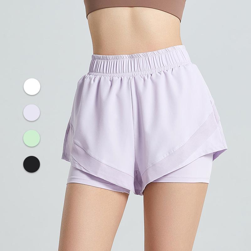 ・素材: 聚酯纤维・カラー: ブラック, ホワイト, 苹果绿, 紫色・パンツ丈: 及腿・ボトムス種類: 短裤・サイズ: S, M, L, XL, XXL, XXXL・対象: 若者女性・機能: 速乾
