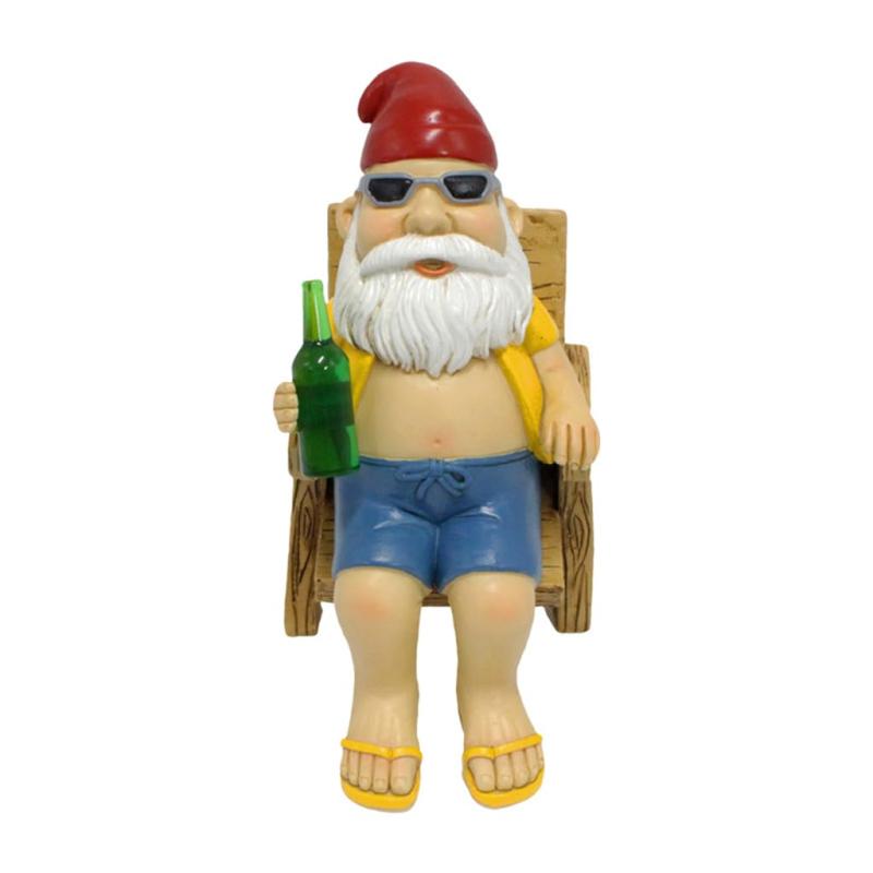 かわいい 椅子で休憩のドワーフ ガーデン 雑貨 庭飾り ガーデン 置物 オブジェ 盆栽造園 盆栽飾り インテリア 樹脂製[商品サイズ] 約14.5cmx10.8cmx16cm；約300g；[材質] 樹脂製一物兼用、実用的で美しい