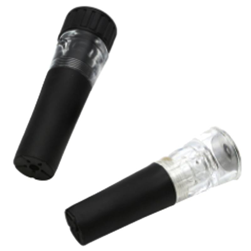 ワインボトルストッパー 2個セット (黒+透明カラー) - 鮮度長くキープ、酸化防止、シャンパンストッパー用【商品サイズ】高さ8.2cm、底部直径1.5cm、頭部直径2.5cm、ゴム部分5.8cm 素材：食品グレードシリコーン＋アクリルガラ...