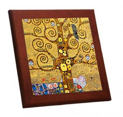クリムト『 生命の樹 』（部分）の木枠付きフォトタイル 3（世界の名画シリーズ）この商品は、熱帯スタジオが製造販売しているオリジナル製品です。海外から発送される模造品にご注意ください。この「木枠付きフォトタイル」は、美しく高級感がある木枠に...