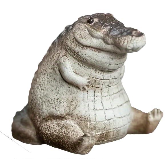 ワニ 可愛い ブサイク 野生 野獣 おもしろい 置物 オブジェ 動物 インテリア 道具リアルな表情: 細かい肌の質感と表情豊かな顔つきが、まるで生きているかのように見えるリアルな造形です。ユーモア溢れるデザイン: おもしろい表情と姿勢が、見...