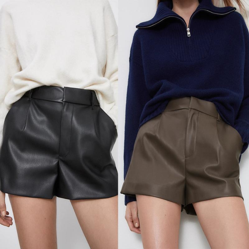 ・パンツ丈: ショートパンツ/安全パンツ・腰タイプ: ハイウエスト・カラー: ブラック・サイズ: S, M, L, XS・主な生地の組成: PU