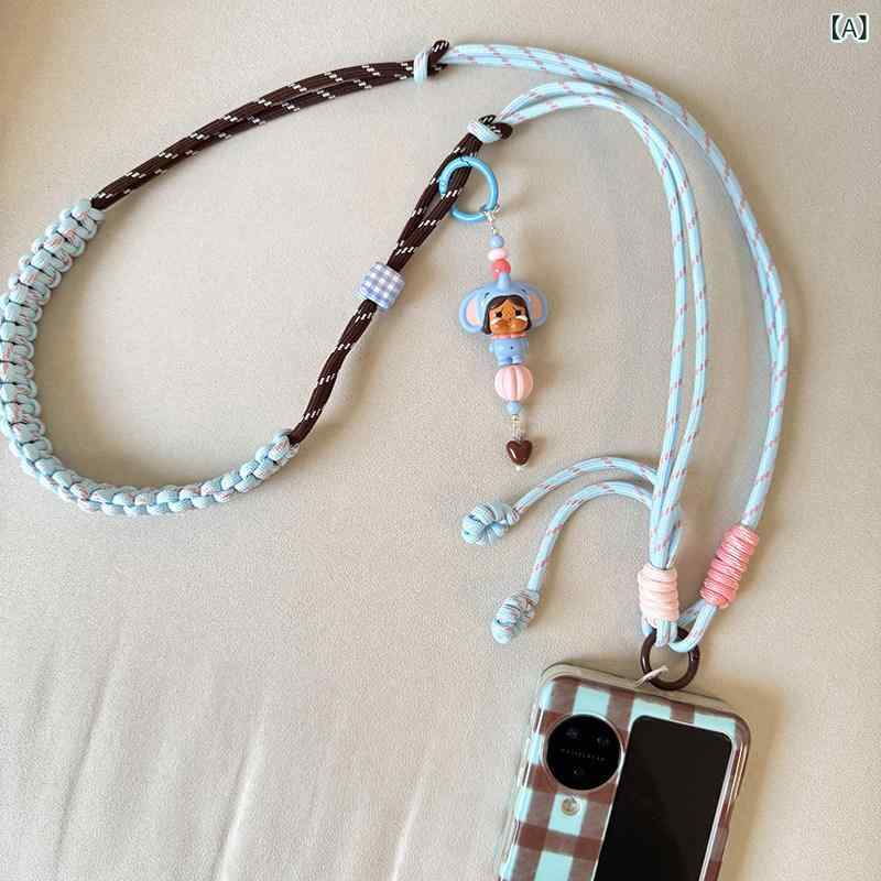 [ タイ 限定 ] ポップ マート 象の かわいい 泣き 赤ちゃん ペンダント 編み込み 携帯電話 クロス ボディ ストラップ 調節 可能