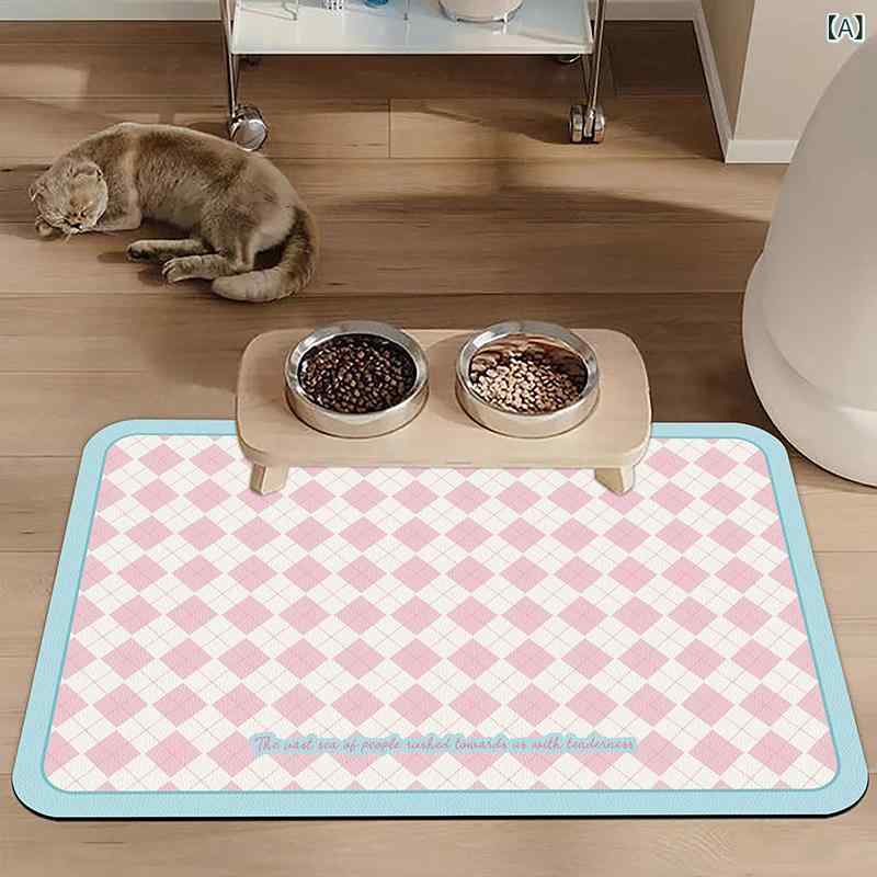 ペット 猫 専用 プレースマット PVC 防水 拭き取り 可能 ノンスティック 毛 噛み 防止 猫と 犬の 食事用 猫用 ボウル マット 飛 沫 防止