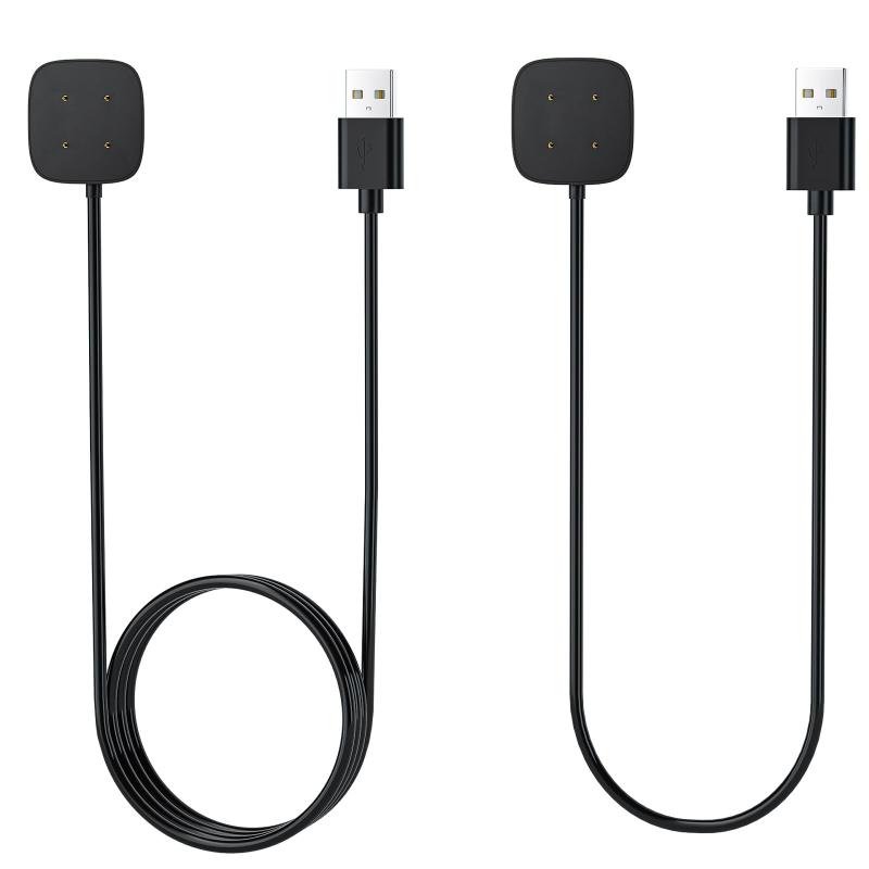 Qosea For Fitbit スマート ウォッチ 充電器 Fitbit sense /Sense2/Versa3/Versa4用充電ケーブル 2本【対応機種・お得なセット】Fitbitスマートウォッチ専用USB充電ケーブルです。For ...
