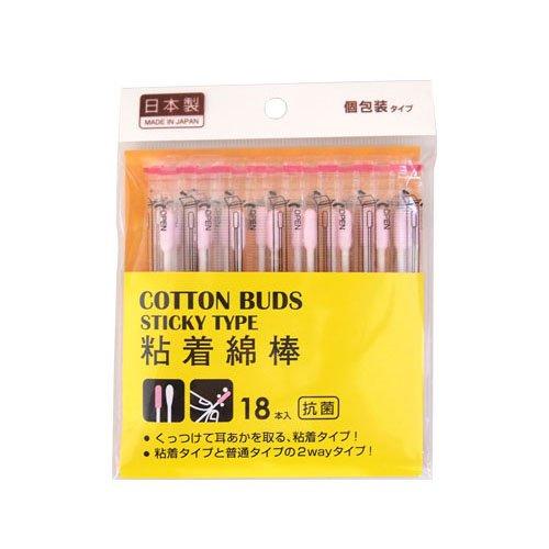 ミツキ 粘着綿棒 18本入 1セット日本製くっつけて耳あかを取る粘着タイプ粘着タイプと普通タイプの2wayタイプ入数：18本 抗菌