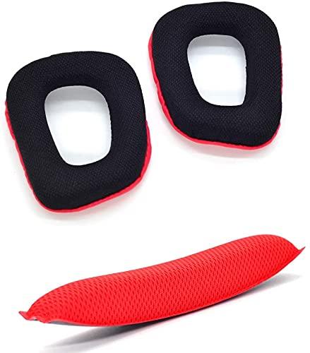 TDITD For Logitech G35 G431 G30 G930 G430 F450 G231 イヤーパッド イヤークッション 交換用耳パッド red対応機種：For Logitech G35 G431 G30 G930 G430 ...