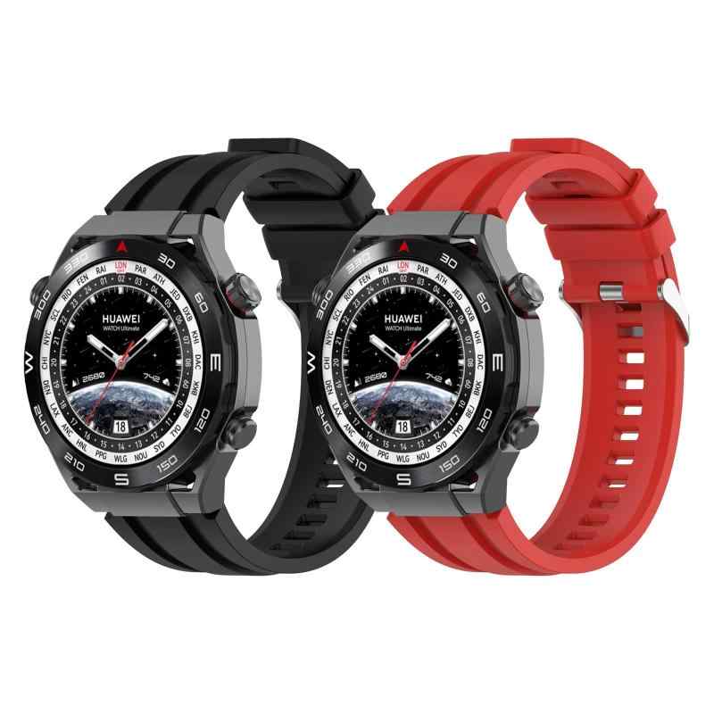 ［RuenTech］HUAWEI Watch Ultimate 2/Ultimate 交換用バンド 脱着便利 クイックフィット式 ソフトシリコン素材 スポーツ向け高耐久 腕時計アクセサリー☀対応機種：HUAWEI Watch Ultimat...