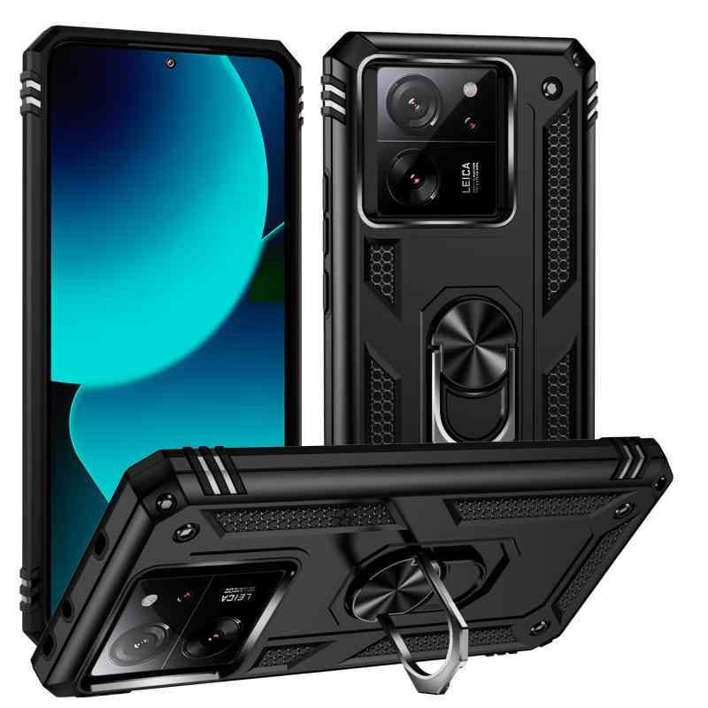 【Yikasina】 Redmi Note 11 Pro 5G ケース リング 米軍MIL規格取得 耐衝撃 薄型 軽量 車載ホルダー対応 シャオミ ノート 11 プロ ケース リング付き 360度回転 スタンド機能 TPU+PC 指紋防止 ...