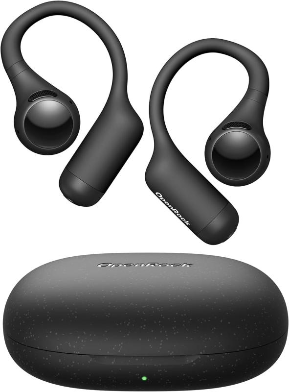 OpenRock E Bluetoothイヤホン オープンイヤー型 空気伝導 ENCノイズキャンセリング 耳を塞がない 耳掛け式究極の軽さと快適フィット： 超薄型0.6mmチタンフィラメントと柔らかい液体シリコンを使用し、わずか7gの重さで...