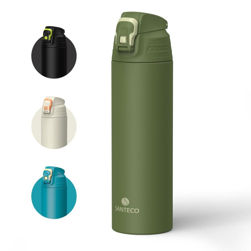 SANTECO 水筒 1リットル 魔法瓶 1000ML ステンレスボトル スポーツ 真空断熱 保冷 保温 洗いやすい 直飲み 飲料対応 おしゃれ NEVIS【優れた保温・保冷力】SANTECOの真空断熱水筒NEVISシリーズは、優れた保温・...
