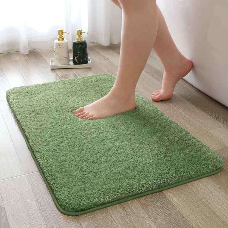超細纖維 バスマット 高密度なので型崩れしにくい 驚異の吸水力と滑り止め ふかふか長毛 浴室用 防水マット