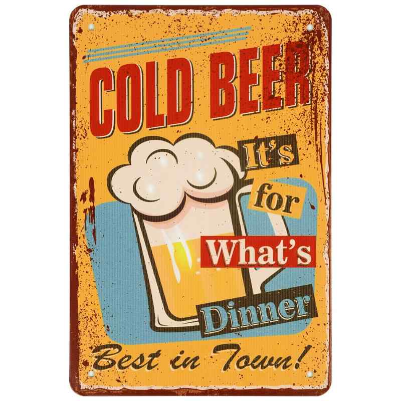 ブリキ看板 ビール ヴィンテージブリキ看板 アメリカン 20cm×30cmブリキ 雑貨 壁掛け ヴィンテージ風 壁飾り【ブリキ看板 - サイズ】30×20cmとほぼA4のサイズと同じくらいなので、本棚にも立てかけられます。【ブリキ看板 - ...
