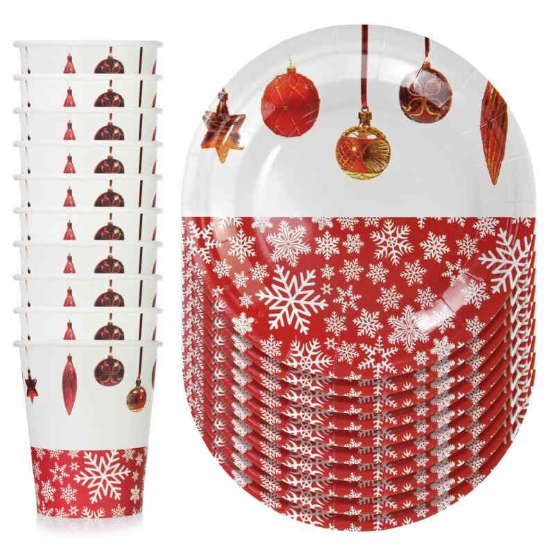 Vivi Bakie 紙皿 クリスマス ペーパープレート 使い捨て ペーパーカップ 10個セット 紙カップ お皿 パーティー 耐水 耐油 食器 お誕生日製品サイズ：直径18cmバーケージ内容：お皿10枚+カップ10個材質:紙衛生的に：使い捨...
