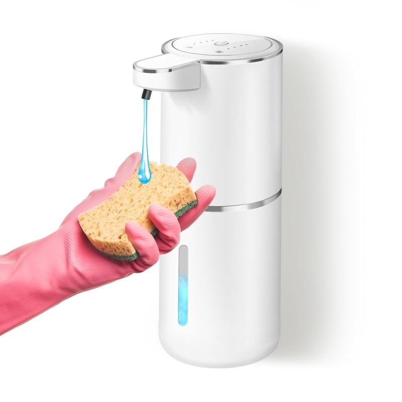Dalugo ソープディスペンサー 自動 液体 食器洗剤 ディスペンサー ハンドソープ ディスペンサー USB-C充電式 壁掛け可能 380mL大容量 IPX5防水 吐出量4段階調整可能 電量表示付き 非接触式 オート【衛生的な非接触式自動...