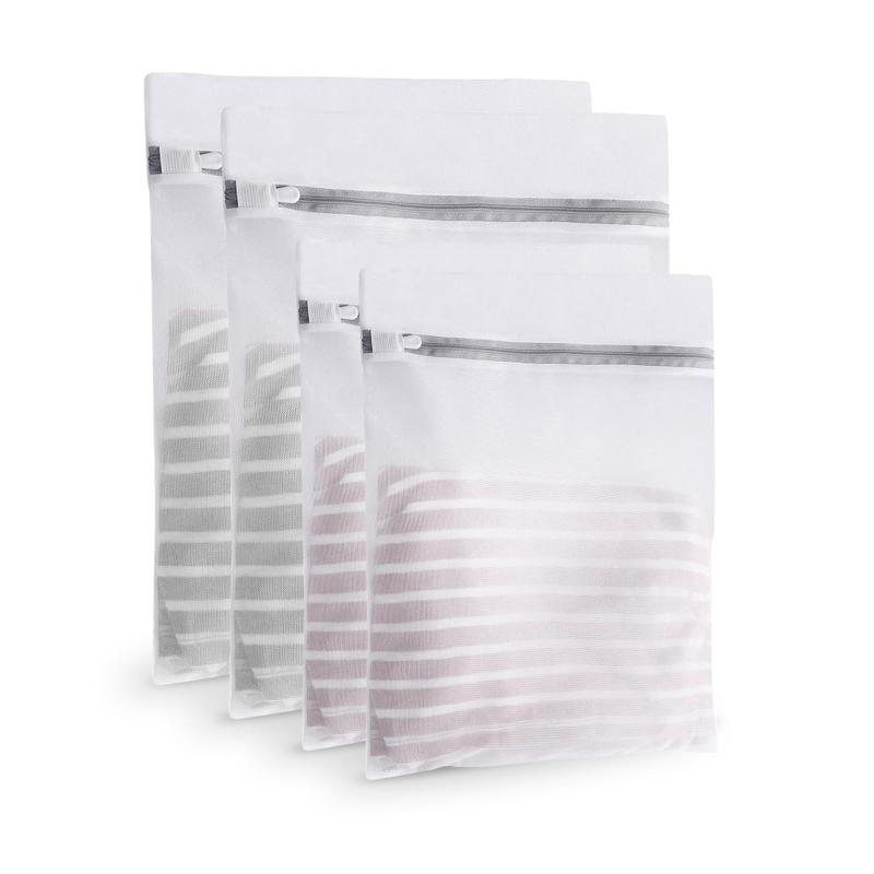 SAPASLIFE 洗濯ネット ランドリーネット 角型 4枚セット【2大40x50cm+2中30x40cm】 洗剤ネット ネットバッグ ランドリー バッグ 収納ネット 洗濯マグネシウムネット 丈夫 耐久性 ファスナー 細かい【洗濯ネット4枚...