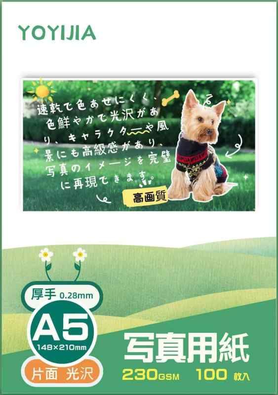 YOYIJIA 写真用紙 超きれいな光沢紙 0.18mm薄手 0.23mm厚手 A4 100枚入り インクジェットプリンター用紙用紙サイズ：A4（210×297mm）100枚様々なブランドのカラーインクジェットプリンターに適用可能です。対応...