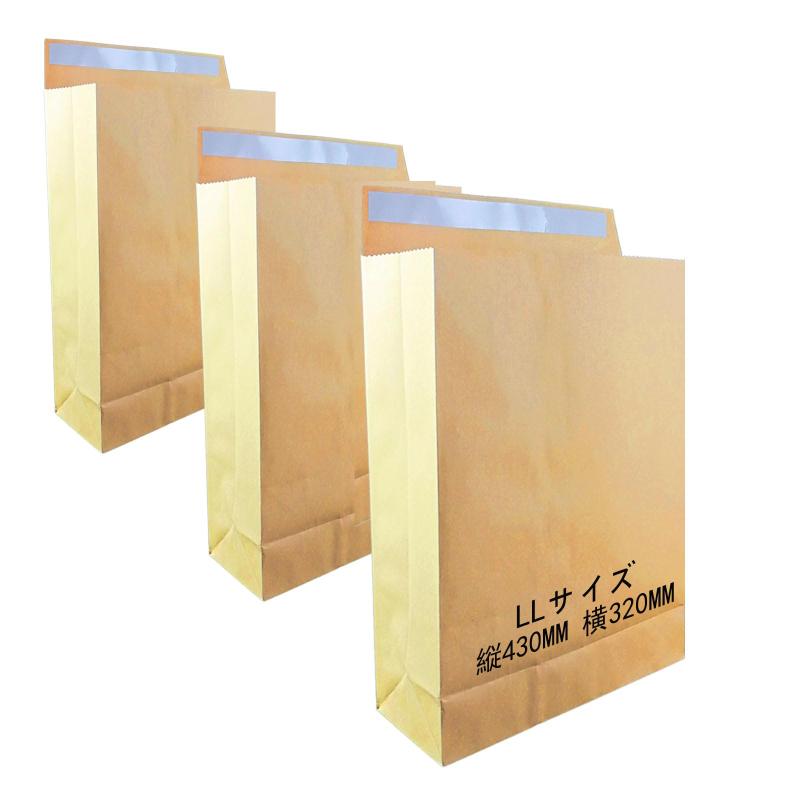LCC-PB-LL【サイズ】LLサイズ:縦430mm 横320mm 側面マチ120mm+ベロ部分60mm【カラー&amp;素 材】茶色・未晒し（クラフト）無地、印刷が無い紙袋（どの運送会社でも使えます）100%原木の紙パルプ、未晒クラフト紙...