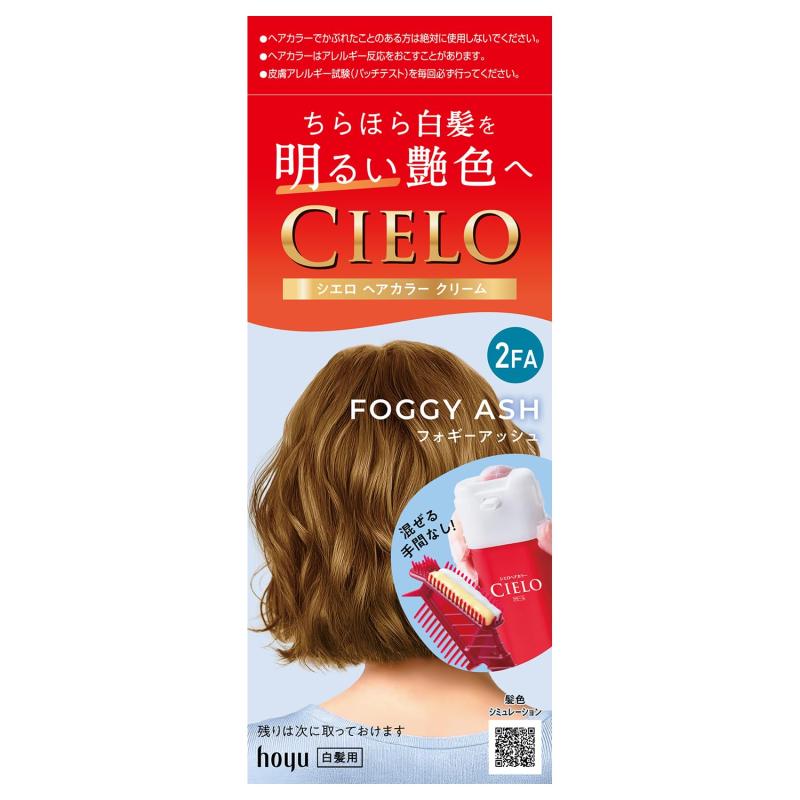 【白髪染め】シエロ ヘアカラー クリーム 2FA（フォギーアッシュ）明るい白髪染め ホーユー レディース セルフカラー 【医薬部外品】cielo hoyu明るめカラー4色が新登場簡単ワンプッシュで黒髪もちらほら白髪も明るい艶色に。