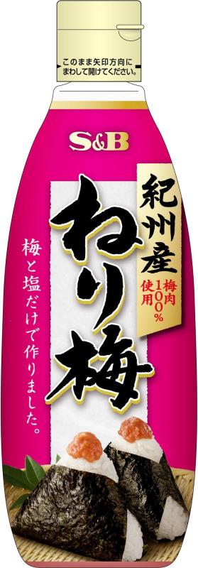 S&amp;B エスビー食品 紀州産ねり梅 310g ×3個紀州産梅で作った梅干しから、丁寧に種を取りのぞいた、使いやすいボトルタイプのねり梅です。梅と塩だけで作っているので、梅干し本来の味わいと色合いを感じることができます。