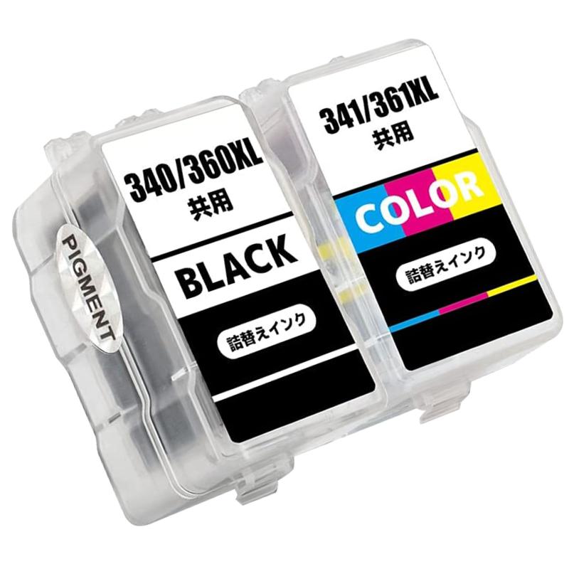 【LAIPENG】Canon用BC-360XL + BC-361XL 合計2本互換詰め替えインクカートリッジ大容量4色【パッケージ内容】 キャノンプリンターインクBC-360/BC-340(顔料ブラック) + BC-341/ BC-361 ...