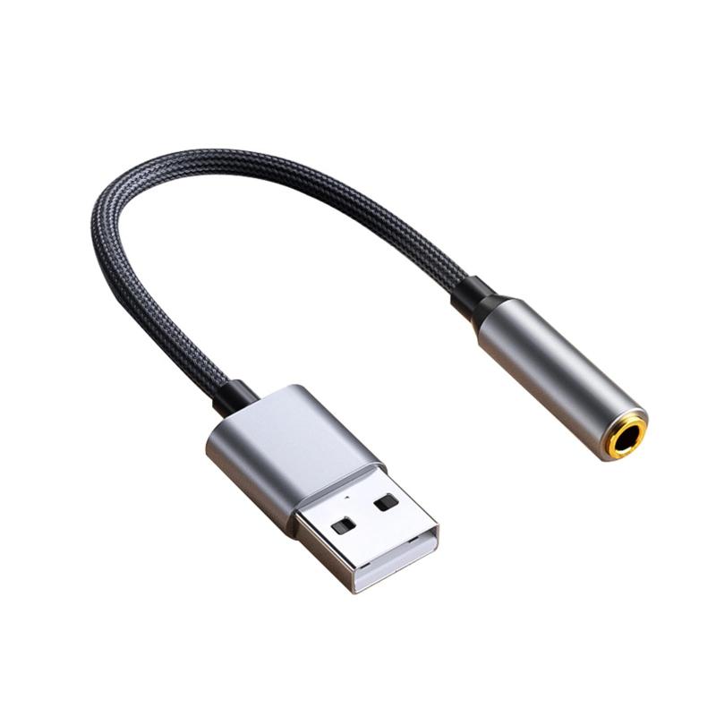LeTradeJP USB オーディオ アダプタ USB ポート - 3.5mm ミニ ジャック変換ケーブル Windows/Vista/XP、Mac OS/X、Linux、PS4、Raspberry Pi (0.2M)【USB to 3....