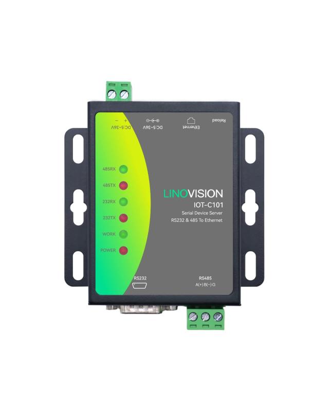LINOVISION 2ポート RS485/RS232-RJ45変換 シリアルデバイスサーバー、RS485/RS232 をイーサネットに変換用コンバーター、Modbus RTU/TCP 変換用 シリアルデバイス、プロセッサアップグレードRS...