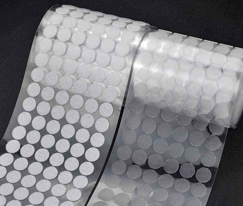 Wave Design 【 業務用 丸型 面ファスナー100ペア 】 両面テープ マジック シール テープ 100ペア 粘着剤 手芸 半透明丸 (丸15mm クリア 100セット)