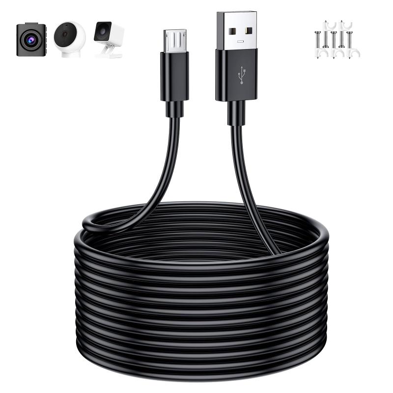 マイクロusbケーブル 3M micro usb 電源ケーブル 防犯監視カメラの給電用 USB A- micro B オスオス 対応ATOM Cam 2/YESKAMO/Wyze Cam Pan/Nest Cam/Xiaomi/IMOU/E...
