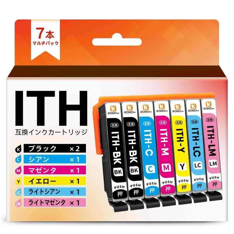 【KONOink】ITH-6CL イチョウ インク エプソン用 ITH 6色セット+ ITH-BK【パッケージ内容】エプソン用 ITH-6CL 互換インクカートリッジ ITH-BK （ブラック）2本 ITH-C （シアン）1本 ITH-M ...
