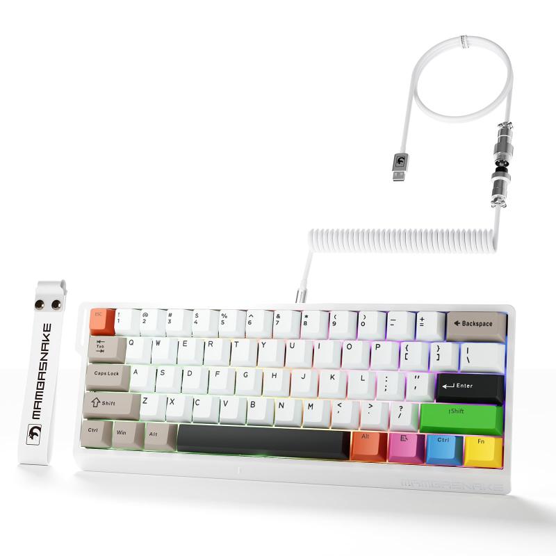 MAMBASNAKE X60HE ラピットトリガー ゲーミングキーボード 0.01mmRT 磁気スイッチ 8000hz ポーリングレート ワイヤレス HEセンサー 0.125ms 超低遅延 SnapKeys SOCD ノーデッドゾーン 60...