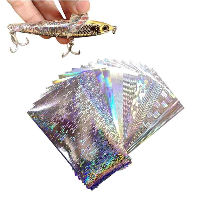 EsiFare ホログラフィック粘着フィルム 防水 釣りルアーステッカー 18個 10X20cm 高輝度 反射魚スケールステッカー 釣りルアーテープ 人工魚スキンジグステッカー 使いやすい 釣り用アクセサリ【基本仕様】：各袋には9色のホログ...