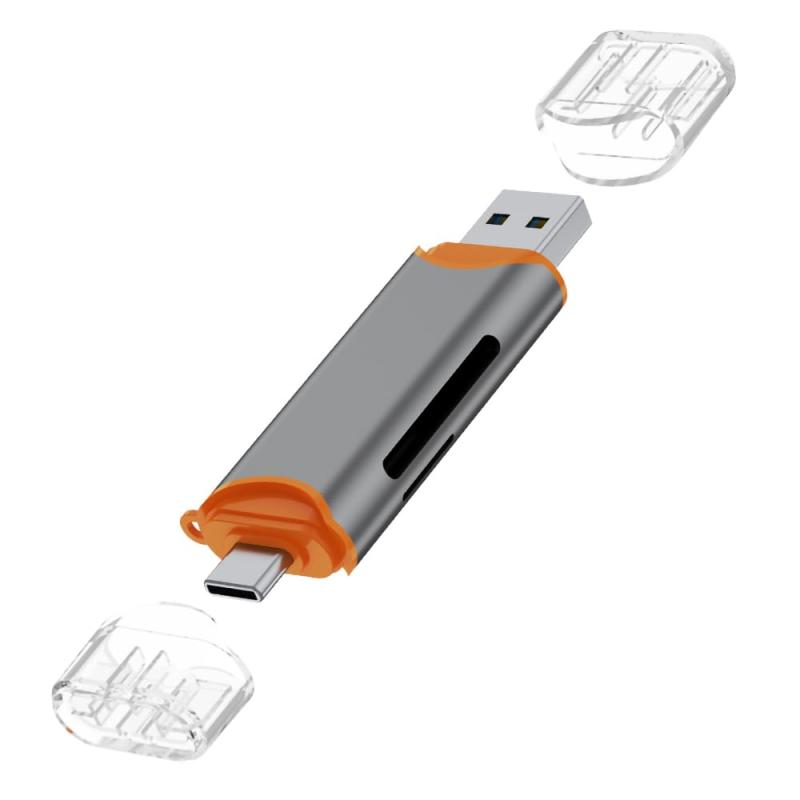AXYO Type-C カードリーダー SDカード MicroSDカード対応 USB-A タイプC 3.0 メモリーカードリーダー OTG 変換アダプタ 汎用 アルミ合金製 グレー【USB-C カードリーダー】メモリカード MicroSD、...