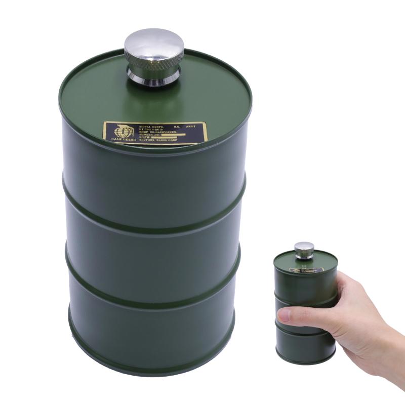 CAMPGEEKS 燃料ボトル キャンプ用品 パラフィンオイル 容器 オイルランタン燃料 ボトル,304ステンレス材質真鍮金属製の札、アウトドアキャンプ登山徒歩釣りに適している750ml/1Pcs【高品質材料&amp;2種類の容量選択】本燃...