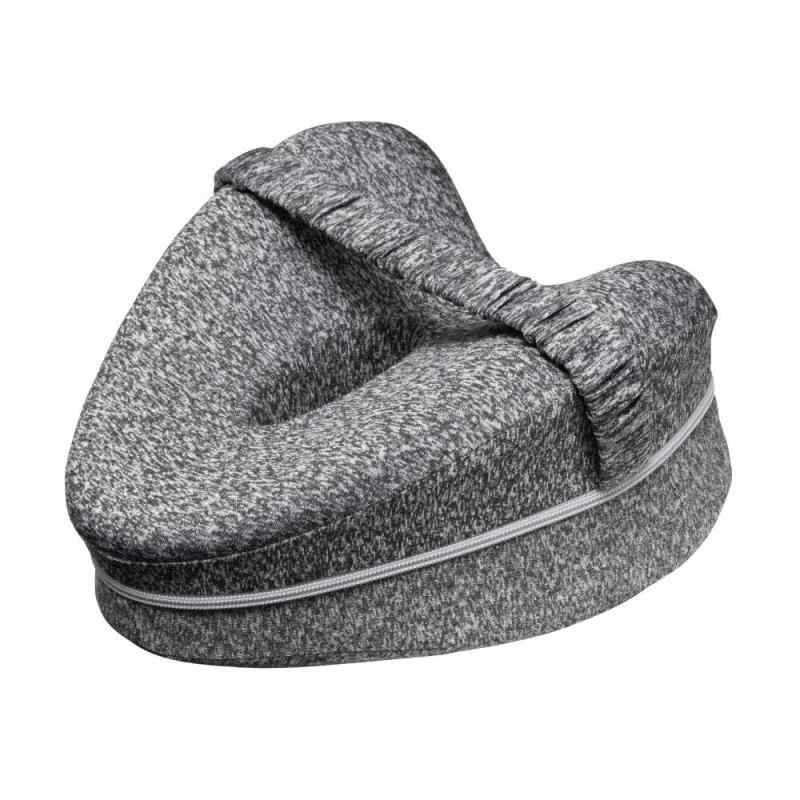 横向き膝枕 Side Sleeper Pillow 圧力分散 カバー洗濯可能 着脱可能 ストラップ付き 通気性 足に沿ったカーブ形状 グレー 寝具 補助枕 便利グッズ背面には膝枕を脚に固定するためのストラップ付き。睡眠中でもずれることなく安...