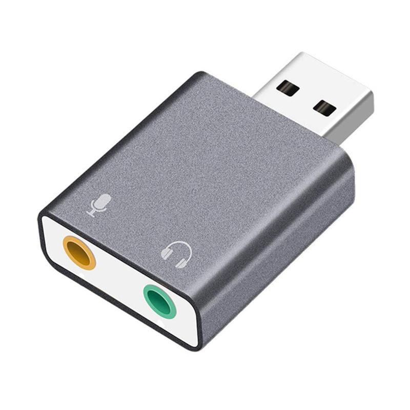 USB オーディオ変換アダプター 外付け サウンドカード非駆動イヤホン USB 3.5 mmミニジャック オーディオインターフェイス ヘッドホン出力/マイク入力対応 ドライバー不要WindowsXP/Vista/MacOS/Andro【US...