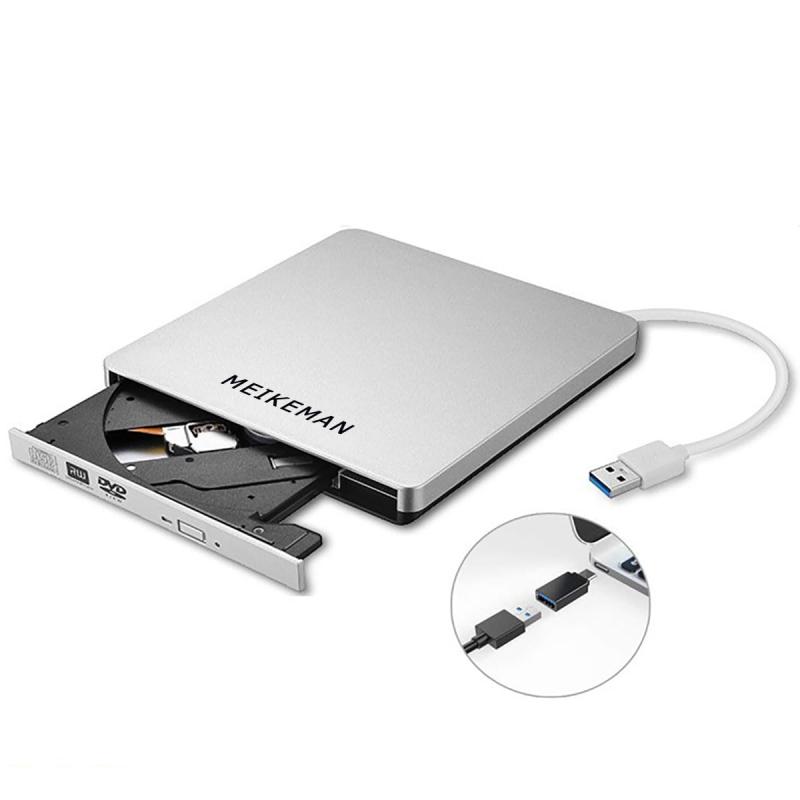 MEIKEMAN DVD/CDドライブ USB3.0&amp;Type-C両接続 外付け 高速読取 書込可 CDレコ 軽量 薄型 Window Vista Linux Mac OS対応 高速処理 8XDVD&amp; 24XCD【最新テクノ...