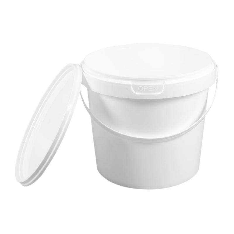 Frcolor 白いプラスチックペイントバケツ 蓋付き 2l おもちゃ収納ビン ハンドル付き食品グレードバケツ アイスクリーム水用ラウンドストレージコンテナ広々とした収納：2リットルの容量で十分な収納スペースがあり、さまざまなおもちゃや食品...