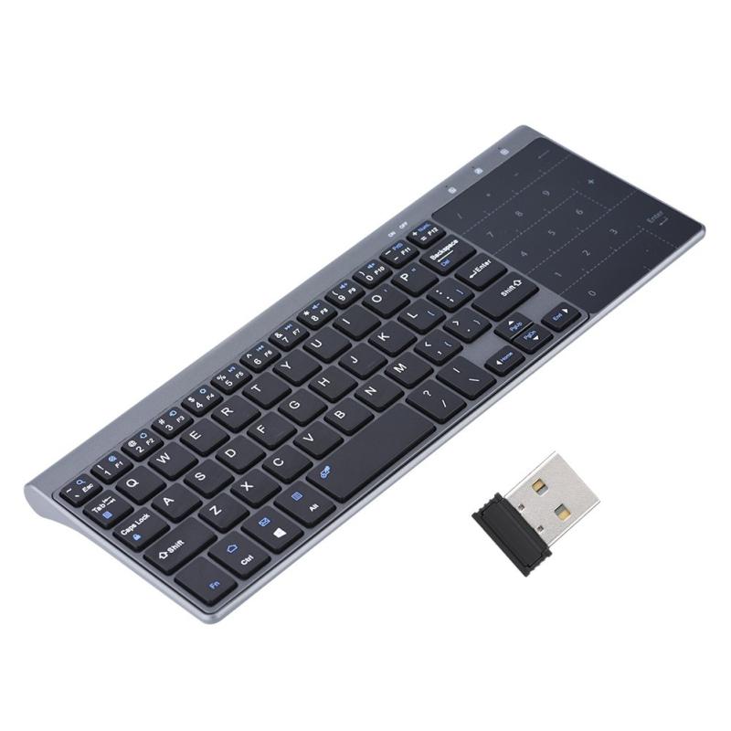 Richer-R ワイヤレスキーボード 2.4GHZワイヤレス接続 FN + F12スイッチのタッチパッドと数字キー付き ノートパソコン、コンピュータ、TVボックスなどに適信頼性の高い2.4GHZワイヤレス接続 - 追加のソフトウェアをイン...