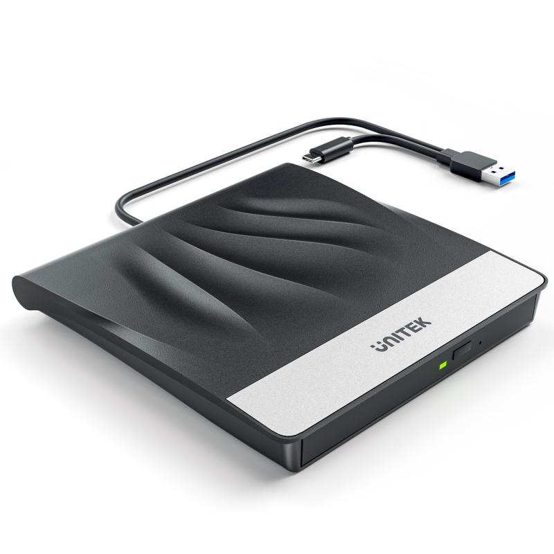 Unitek 外付けCD/DVDドライブ USB 3.0/Type Cポート付き ポータブルドライブ 読み込み・書き込み 【Windows 11/10/8/7・Mac Pro/Air・MacBook・Linuxなどに対応】 薄型 超高速 軽...