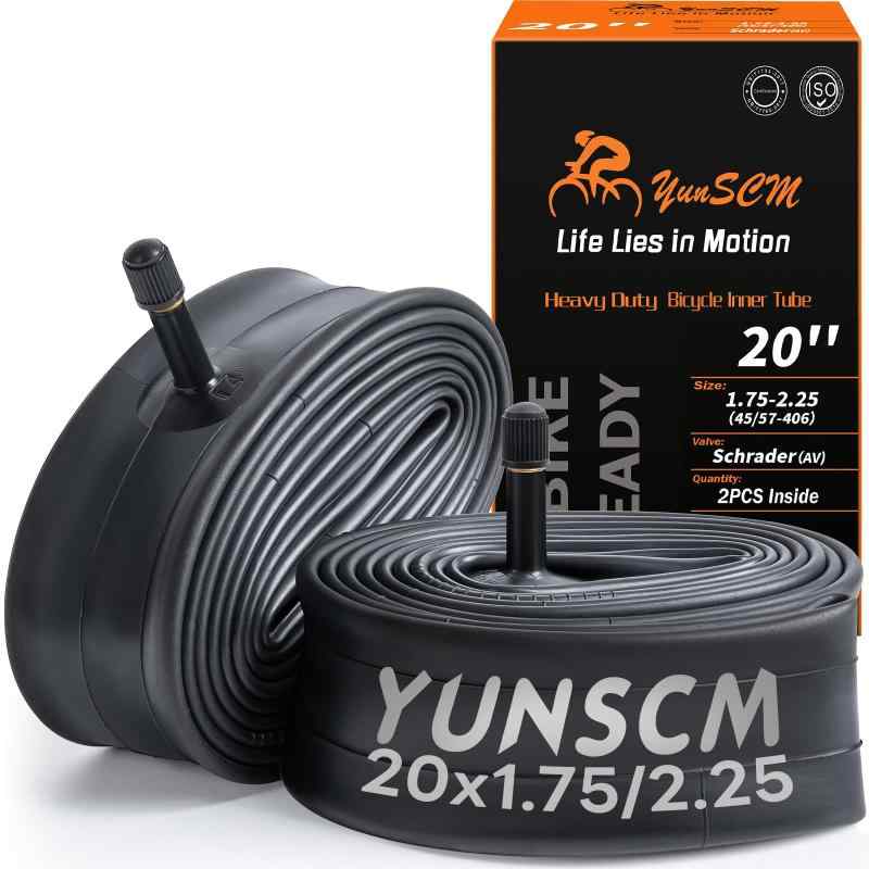YunSCM 2本,20 2.125 チューブ 肉厚,米式バルブ32mm,自転車チューブ 20x1.75/2.25,適用 201.75/20x1.95/20x2.0/20x2.10/20x2.125/20x2.25 マウンテンバイク,クロス...
