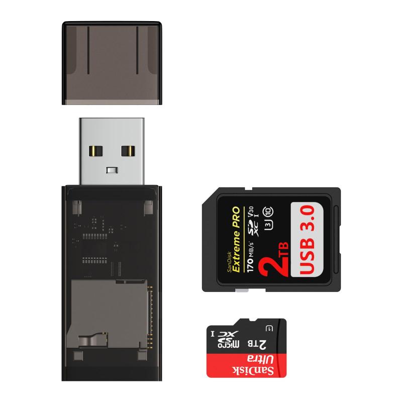 カードリーダー 2-in-1 USB2.0 メモリカードリーダー OTG機能内蔵