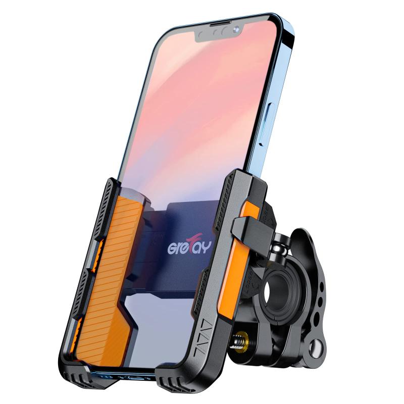 Grefay自転車 スマホ ホルダー【1Sクイックリリース】オートバイの電話マウント2つのコネクタ用ハンドルバーの直径20-40mm 360°回転自転車のオートバイスクーターのアクセサリー3.5-7.0スマー【2022年新グレード】伝統を破...