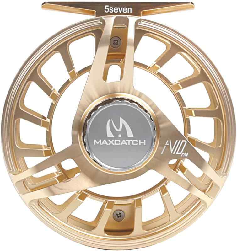 Maxcatch フライリール、CNC機械加工アルミニウムボディ超大型アーバーデザイン フライフィッシングリール-3 / 5、5 / 7、7 / 9ウェイト耐久性のある耐食性-耐衝撃性に優れたCNC機械加工の6061-T8アルミニウム合金と...