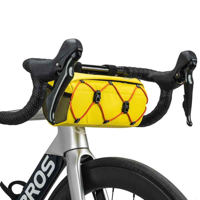 ROCKBROS 自転車 フロントバッグ ハンドルバーバッグ 2.2L大容量 2WAY 自転車バッグ 六角デザイン 小物入れ 軽量 ショルダーベルト付き ベルクロ固定 3点固定 取り付け簡単 ロードバイク マウン【大きな収納スペース】:フロ...