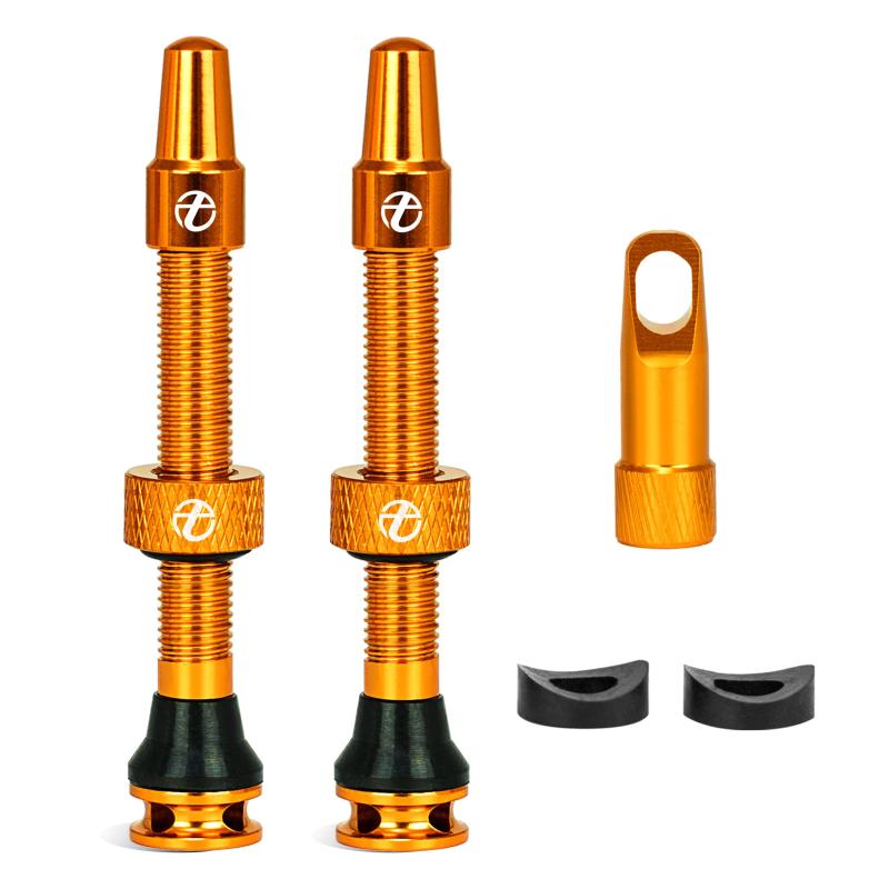 Thinvik チューブレスバルブ 仏式 チューブレス対応 48mm 70mm 85mm 超軽量 アルミ合金 耐久防錆 2本セット（キャップ＋バルブコアリムーバーツール付属） 多彩なカラーとサイズバリエーション【大幅軽量化を実現する大型ホロ...