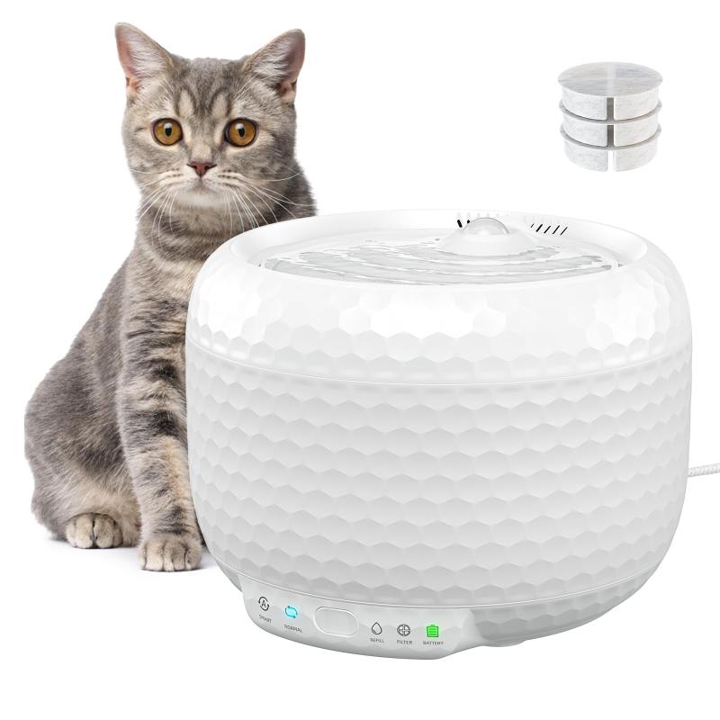 自動給水器 猫 水飲み器 ペット給水器 自動循環式 水量目視可能 静音 お留守番対応 大容量 節電 省エネルギー 犬猫用水飲み器 お留守番対応 ペット用品 活性炭フィルター付き 水洗い✅⛲高品質な2.5L大容量✨大容量&amp;猫水飲み器は...