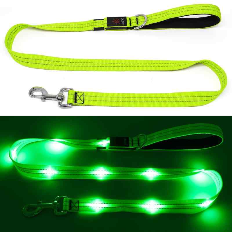 1.2m LED犬用リード 発光 ドッグ散歩 ライト防水型 高輝度 光る 視認距離500m USB充電式 ペット用 夜間訓練 安全 お散歩 中型犬 大型犬